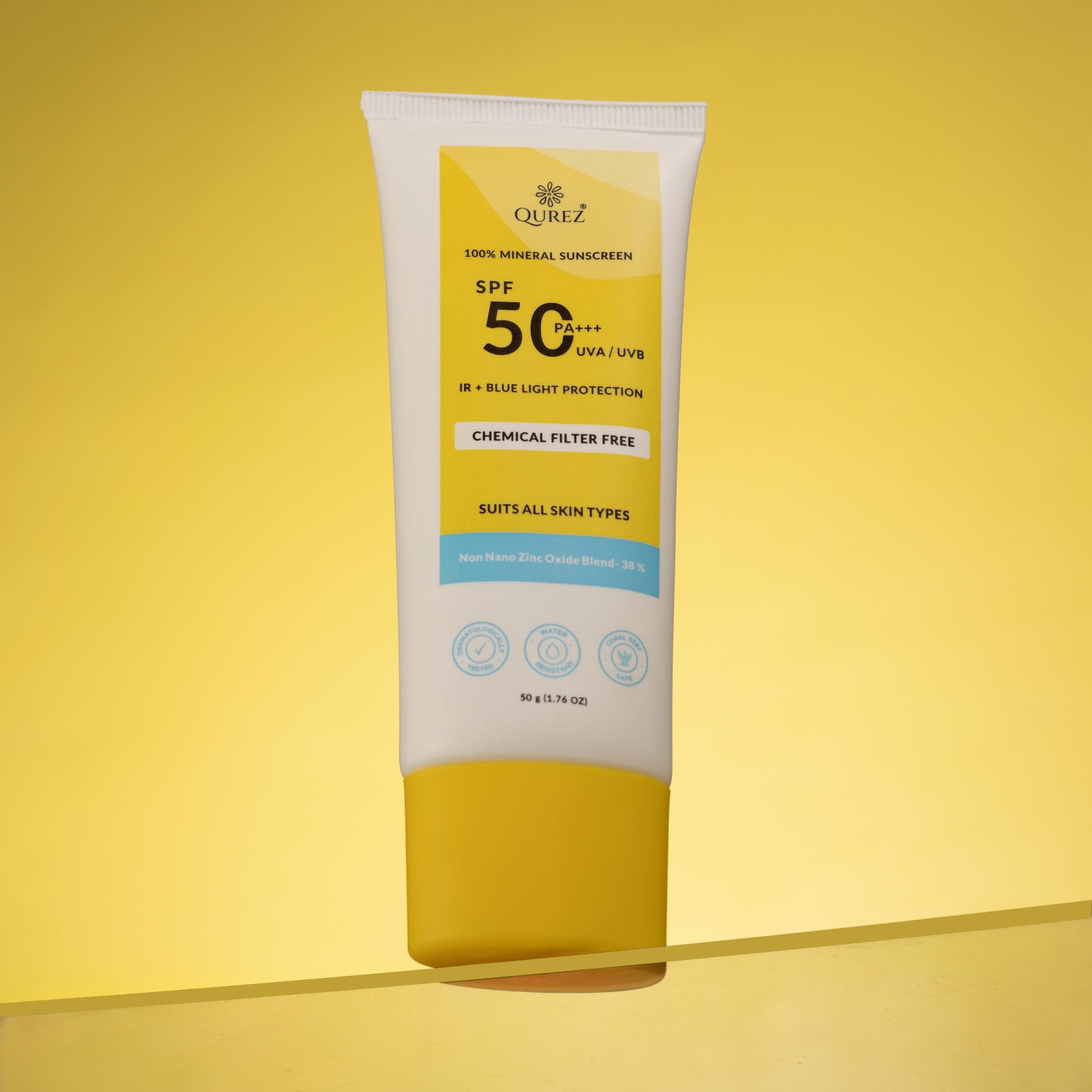 100% Mineral Sunscreen | SPF 50 PA+++ & Water Resistant – Qurez